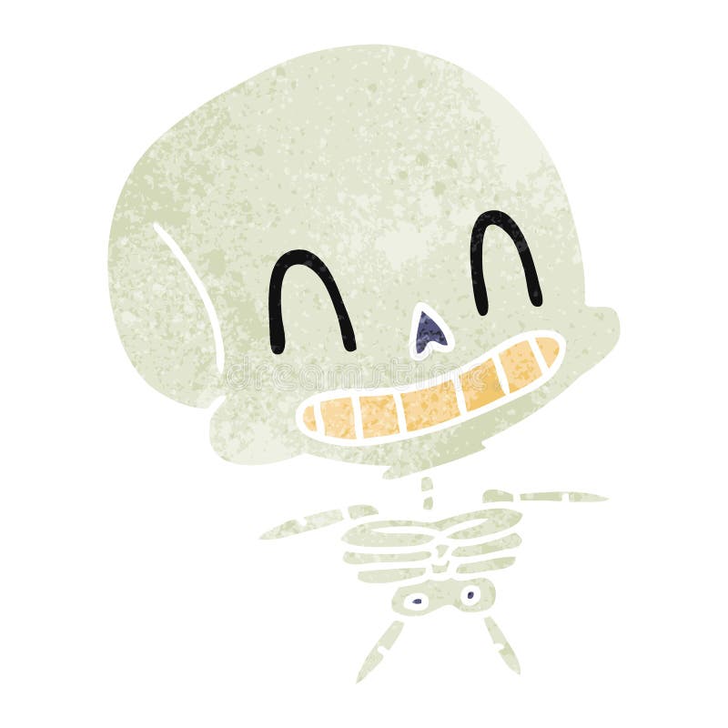 Cartoon Kawaii Cute Skeleton Bones Halloween Spooky Scary Art Artwork ...