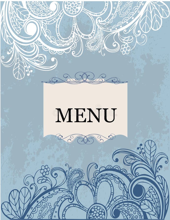 Freehand Floral Pattern Menu Stock Vector - Illustration of swirl ...