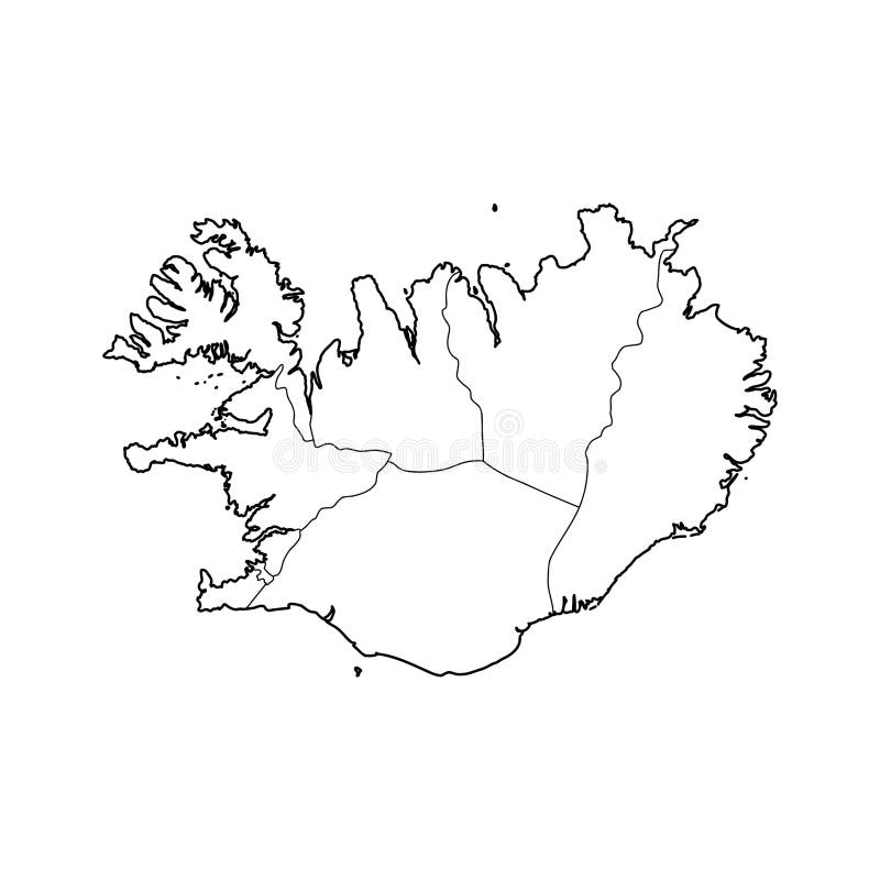 Freehand Iceland Map Sketch on White Background Stock Vector ...