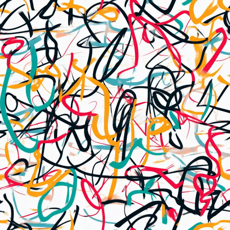 A Freehand Scribble Pattern of Chaotic Lines, Loops, and Abstract Forms Stock Image - Image of ...