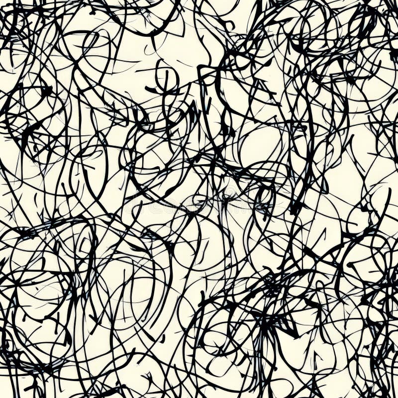 A Freehand Scribble Pattern of Chaotic Lines, Loops, and Abstract Forms ...