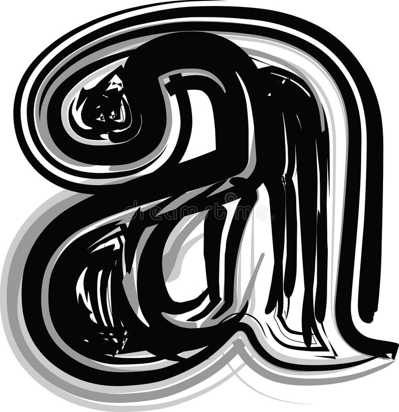 Freehand Typography Letter a Stock Vector - Illustration of doodle ...