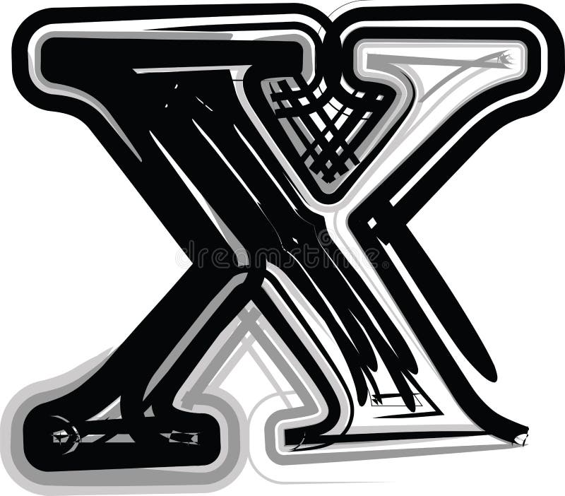 Freehand Typography Letter X Stock Vector - Illustration of doodle ...