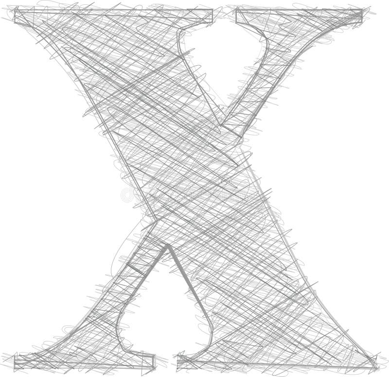Freehand Typography Letter X Stock Vector - Illustration of design ...
