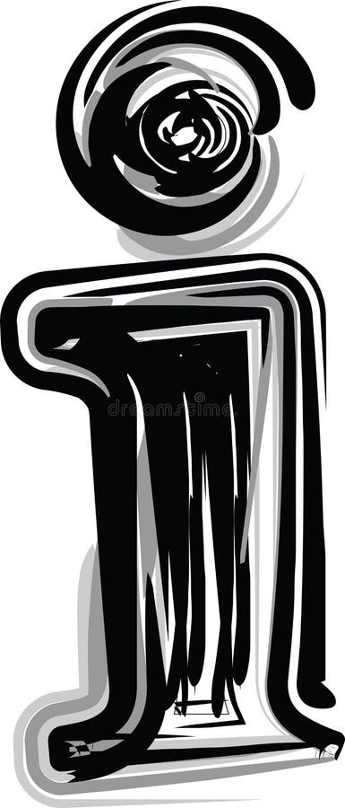 Freehand Typography Letter I Stock Vector - Illustration of freehand ...