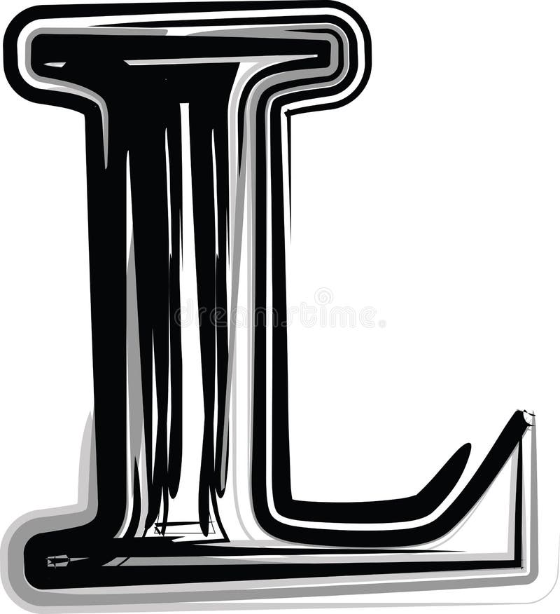 Freehand Typography Letter L Stock Vector - Illustration of calligraphy ...
