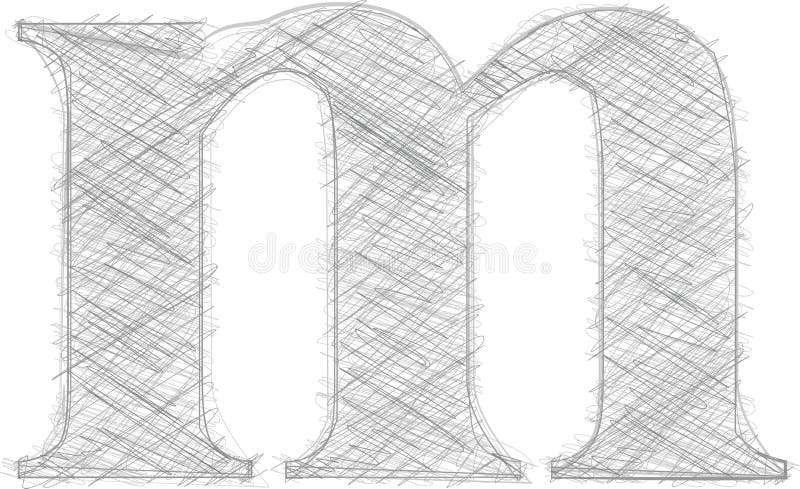 Freehand Typography Letter M Stock Vector - Illustration of capital ...
