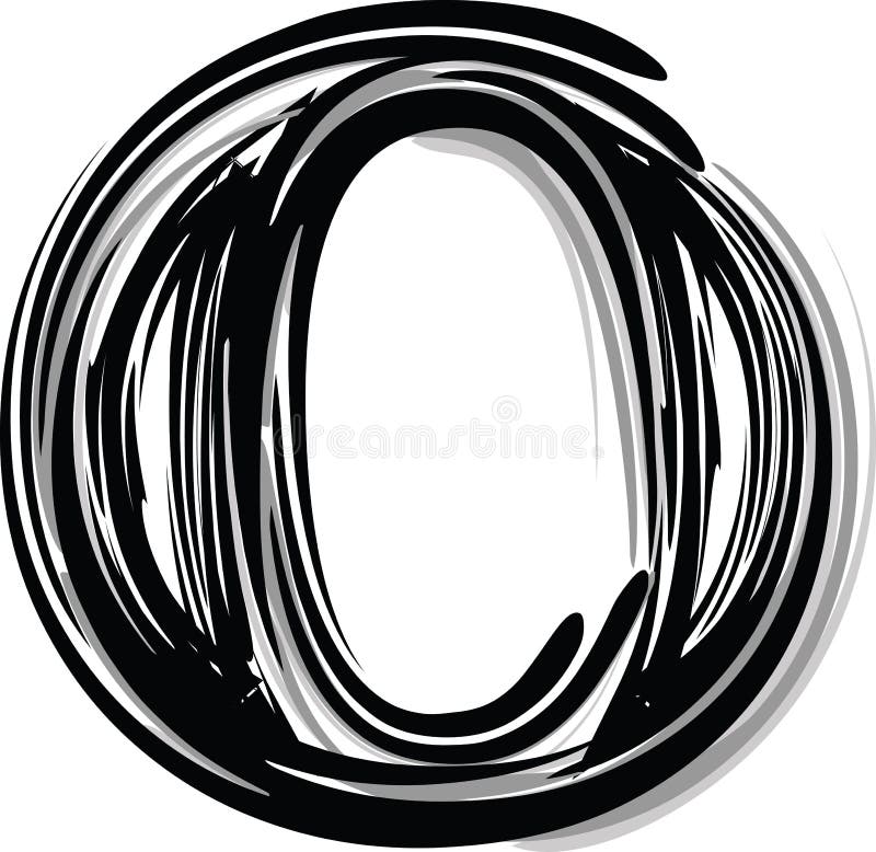 Freehand Typography Letter O Stock Vector - Illustration of drawn ...
