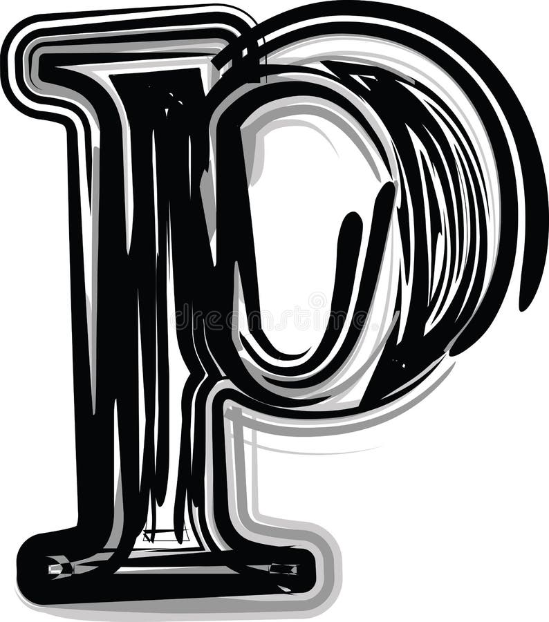 Freehand Typography Letter P Stock Vector - Illustration of alphabet ...