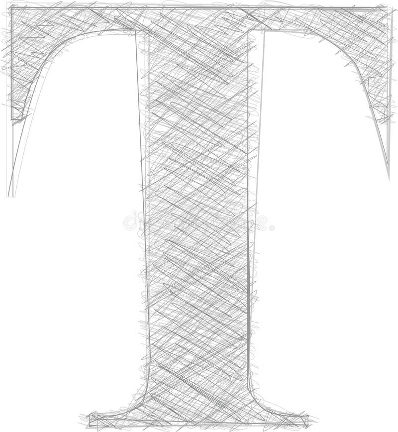 Freehand Typography Letter T Stock Vector - Illustration of drawn ...