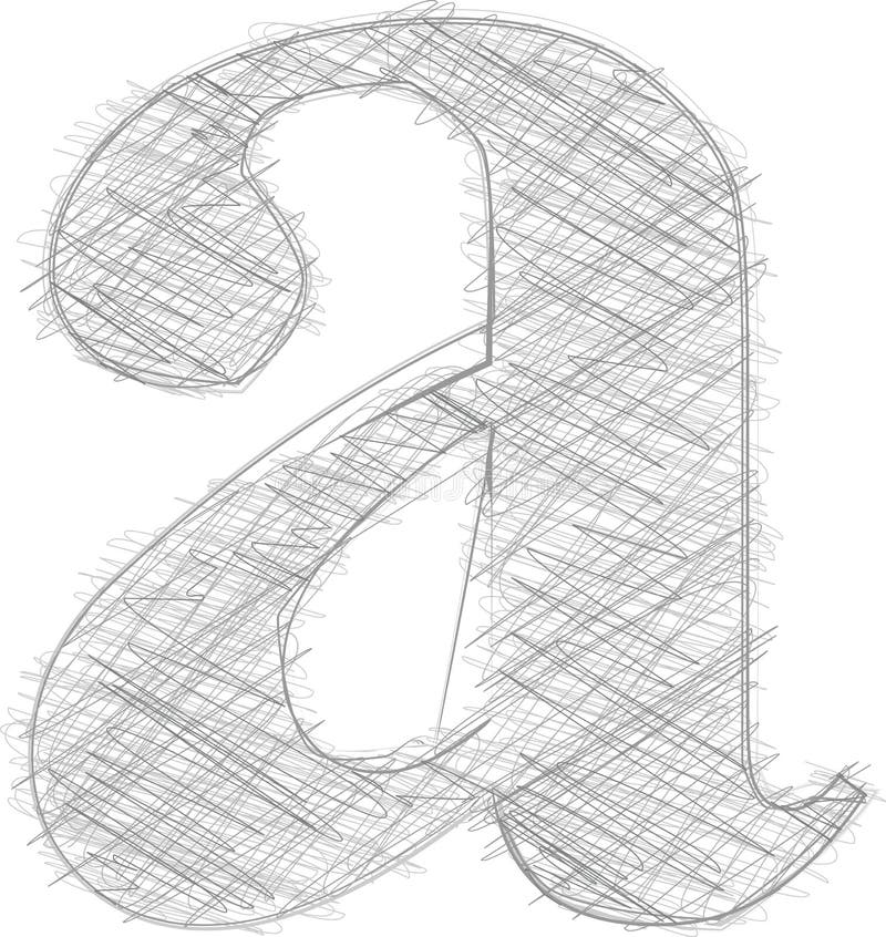 Freehand Typography Letter a Stock Vector - Illustration of font ...