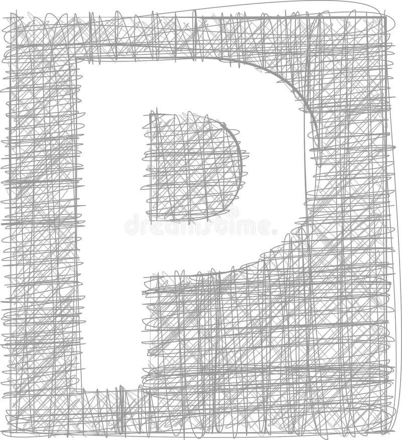 Freehand Typography Letter P Stock Vector - Illustration of font ...