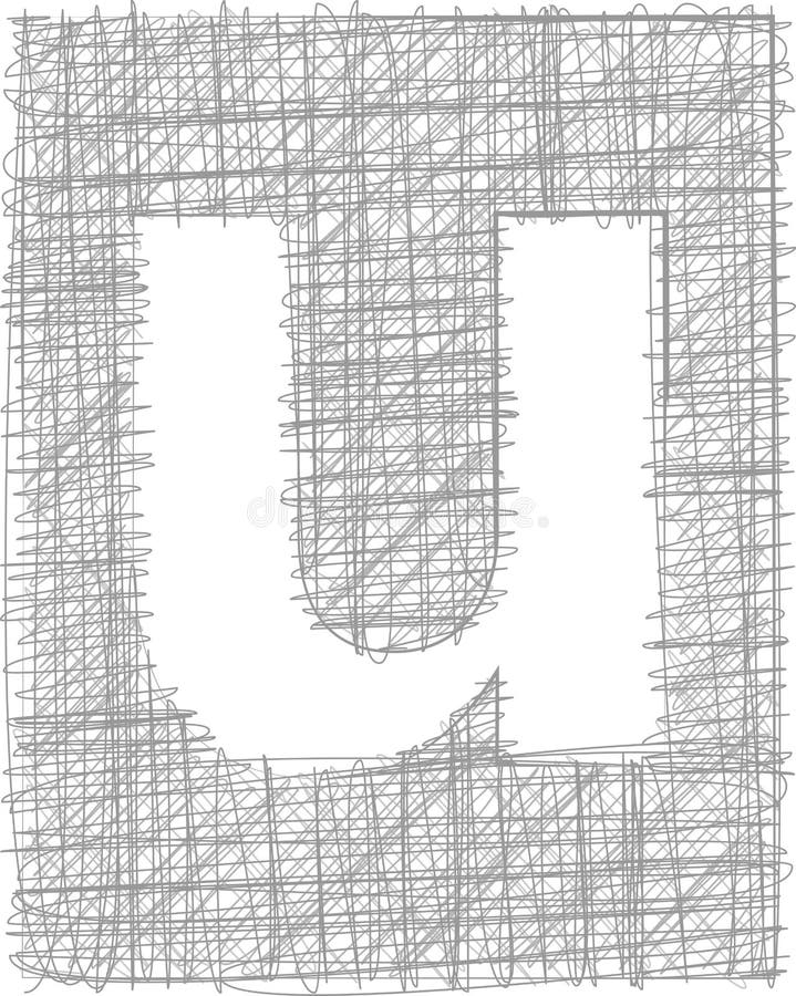 Freehand Typography Letter U Stock Vector - Illustration of alphabet ...