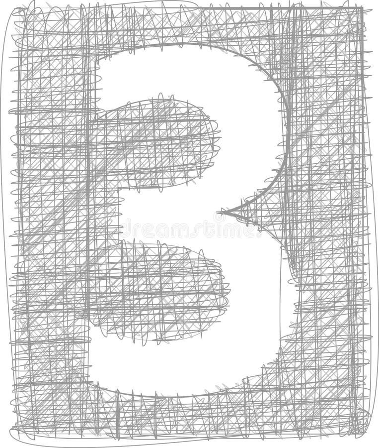 Freehand Typography Number 3 Stock Vector - Illustration of number ...