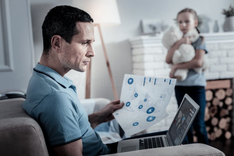 Attentive Man Working Remotely Stock Image - Image of relations, abuse ...