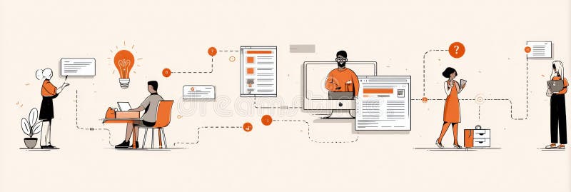 Freelance Client Workflow Infographic Illustrating the Process from ...