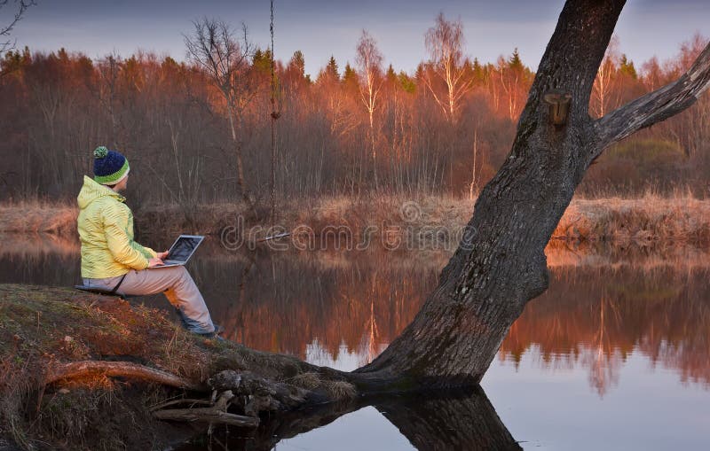 Freelance Computer work stock image. Image of office - 69909201