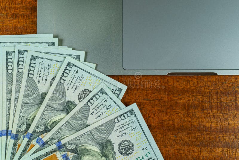 Freelance Concept. Laptop and Dollars Stock Photo - Image of finance ...