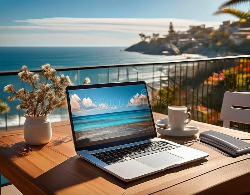 Freelance Concept. Work Remotely and Have Fun Stock Photo - Image of ...