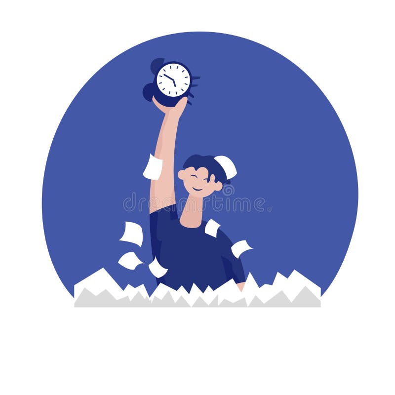 Freelance Developer Managed To Complete on Time. Color Vector ...