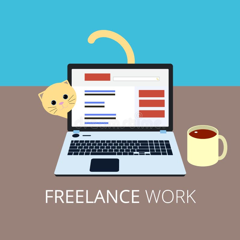 Freelance Flat Style Illustration EPS10 Stock Illustration ...