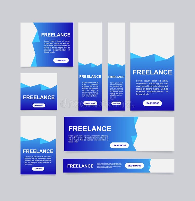 Freelance Jobs Web Banner Design Template Stock Vector - Illustration ...