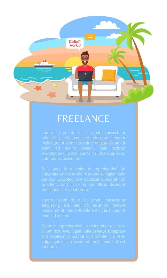 Freelance Poster and Text Vector Illustration Stock Vector ...