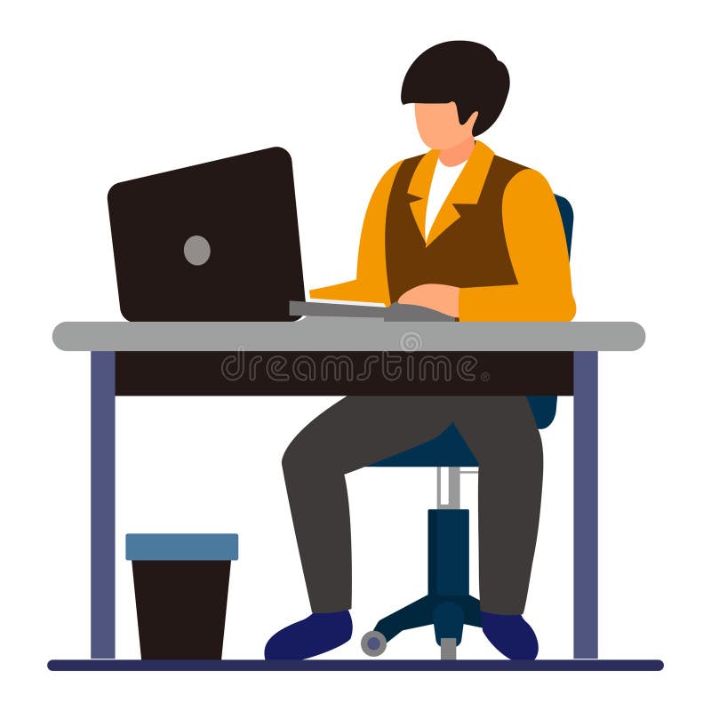 Freelance Professional Working on Computer in a Home Office Setup ...