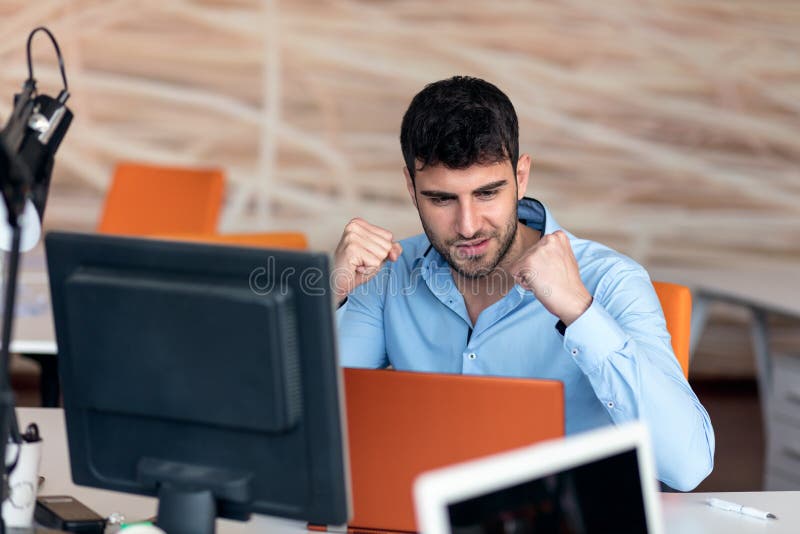 Freelance Programmer Working in Startup Office Stock Image - Image of ...