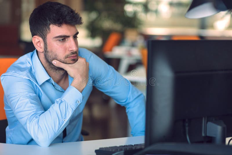 Freelance Programmer Working in Startup Office Stock Photo - Image of ...