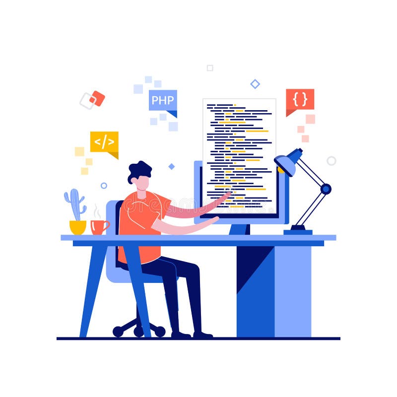 Programming Technical Seamless Pattern With Programming Code Program Flow Diagrams Formulas