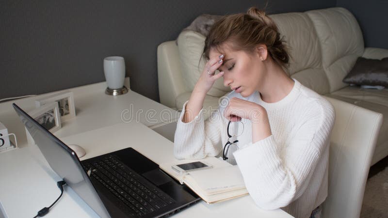 Freelance and Remote Work. Deadline and Headache Stock Image - Image of ...