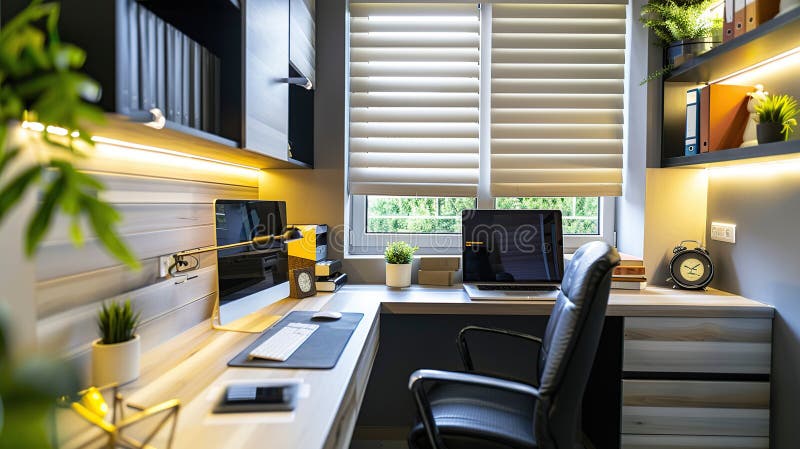 Freelance or Studying Concept Workplace Room. Generative Ai Stock Illustration - Illustration of ...