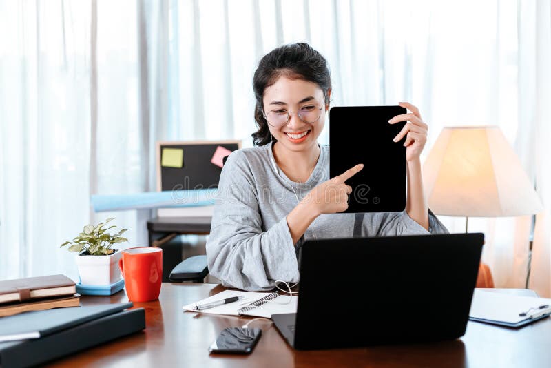 Freelance Teacher Tutor Student Online on Laptop at Home. Education at ...