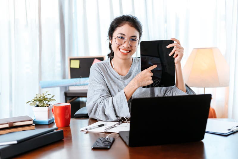 Freelance Teacher Tutor Student Online on Laptop at Home. Education at ...