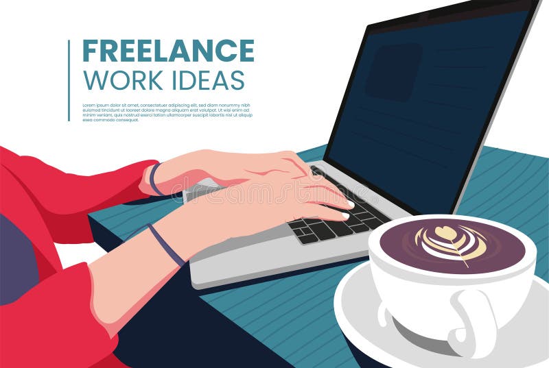 Freelance Work Ideas Side View Concept Illustration Stock Vector ...