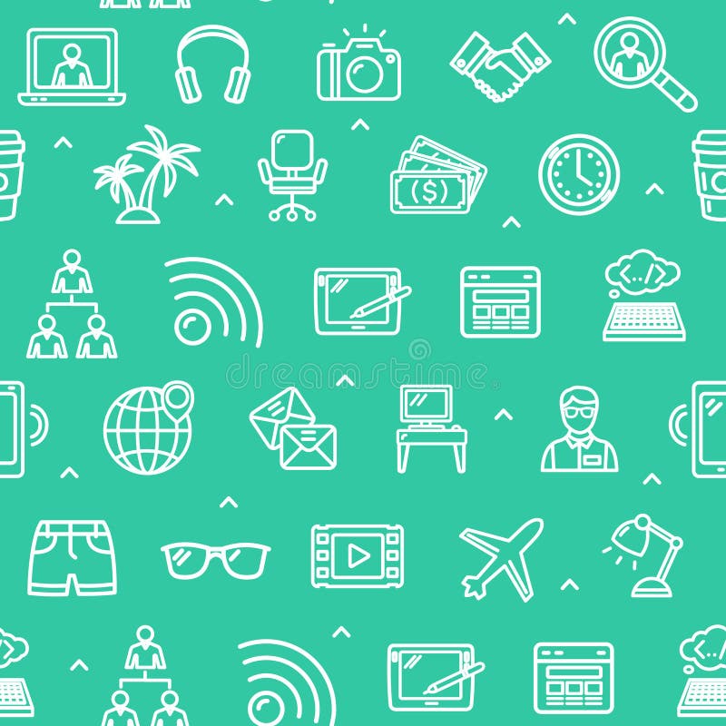Freelance Work Signs Seamless Pattern Background. Vector Stock Vector ...