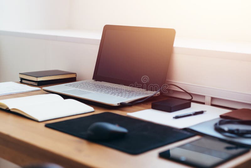 Freelance, Workplace Remote Work from Home Stock Image - Image of ...