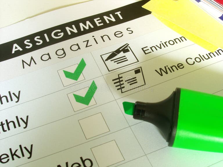 Freelance Writer - Assignment #1 Stock Photo - Image of green ...