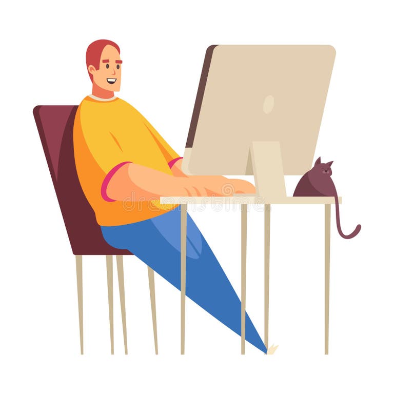 Freelancer Cartoon Illustration Stock Vector - Illustration of ...