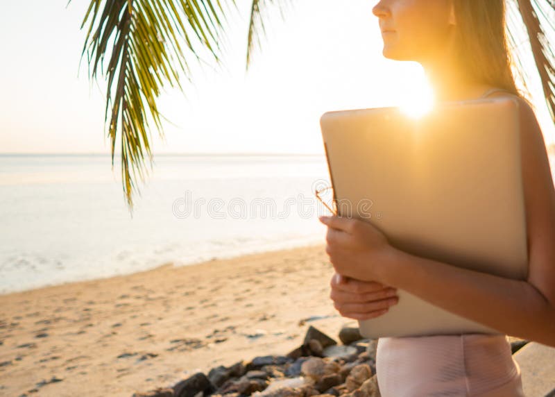 Tropical work stock image. Image of laptop, nature, carefree - 10742577