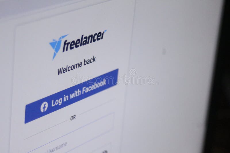 Freelancer Login Page on a Computer Screen Editorial Photo - Image of ...