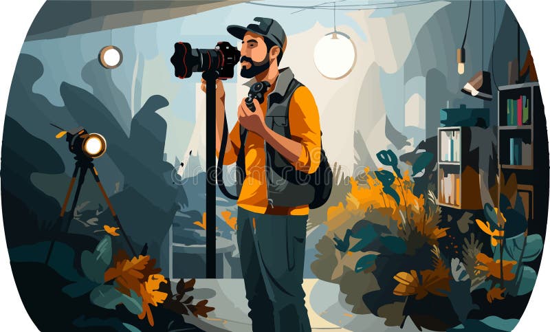 Freelancer Photographer Vector Art, Studio Background Stock ...