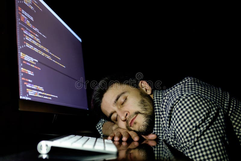 Freelancer Programmer Falling His Face Down Taking a Nap Stock Photo ... Freelancer Programmer Falling His Face Down Taking a Nap Stock Photo ...