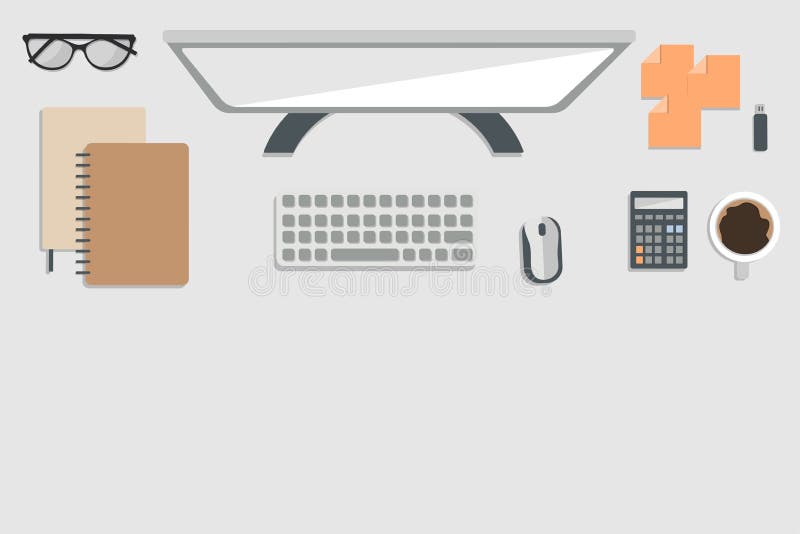 Freelancer S Desktop, Top View. the Concept of Working at Home ...