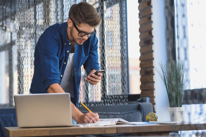 Freelancer Solving Problem on His Workplace Stock Photo - Image of ...