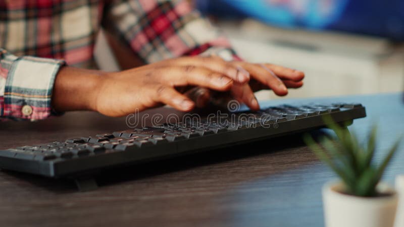 Freelancer Teleworking on Computer Stock Footage - Video of upbeat ...