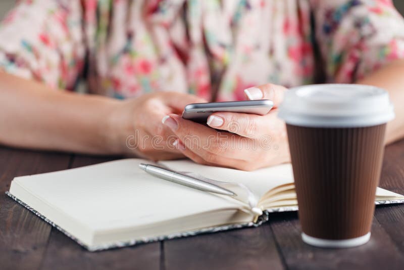 Freelancer Woman Work at Home with Mobile Phone Stock Photo - Image of ...