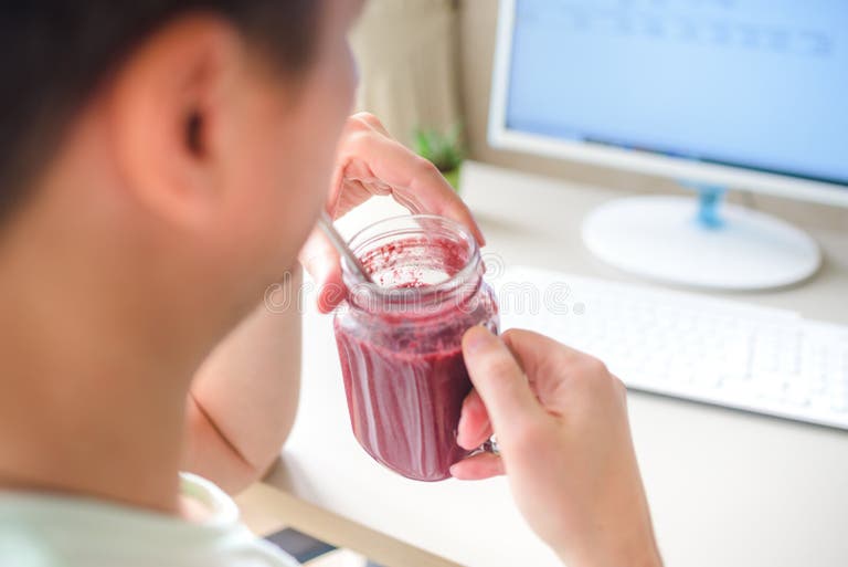 106 Man Drinking Smoothie Work Stock Photos - Free & Royalty-Free Stock ...
