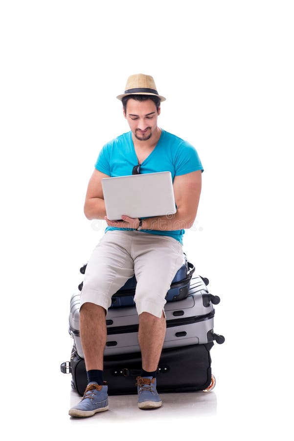 The Freelancer Working on the Go Isolated on White Stock Photo - Image ...